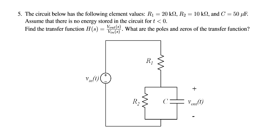 Solved The circuit below has the following element values: | Chegg.com