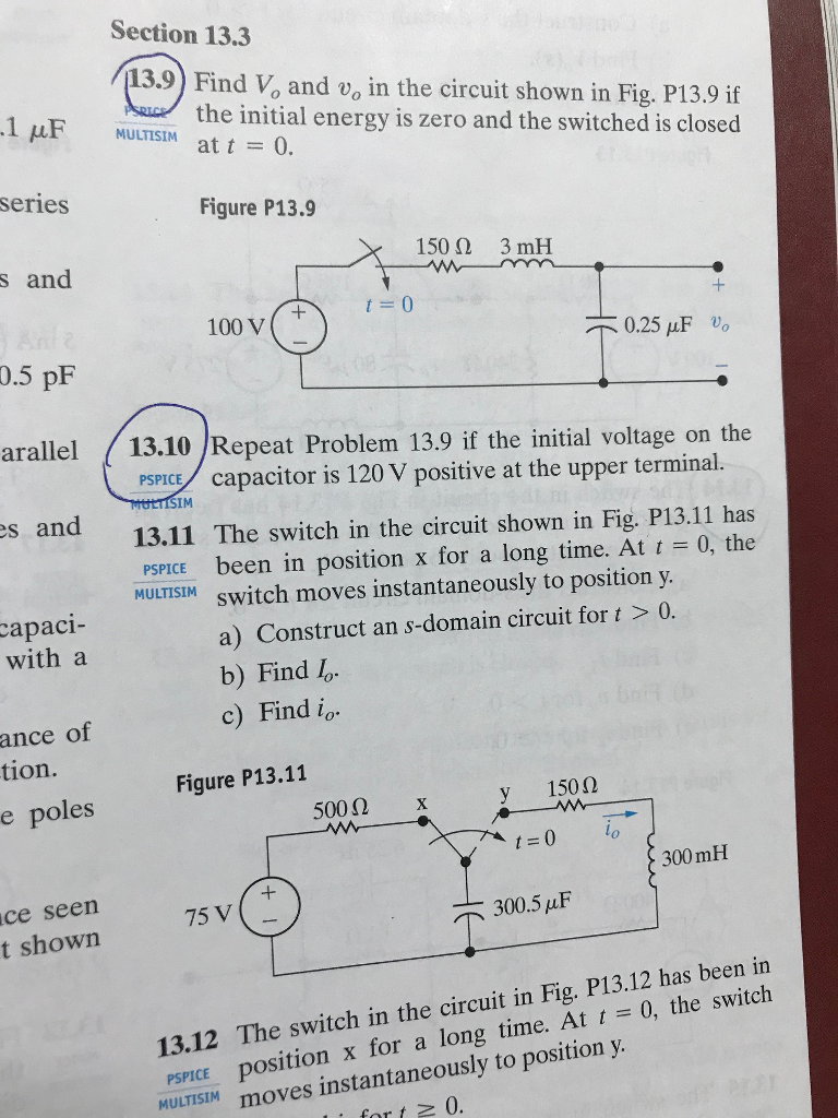 Solved Section 13.3 13.9) Find Vo and vo in the circuit | Chegg.com Solved Section 13.3 13.9) Find Vo and vo in the circuit | Chegg.com