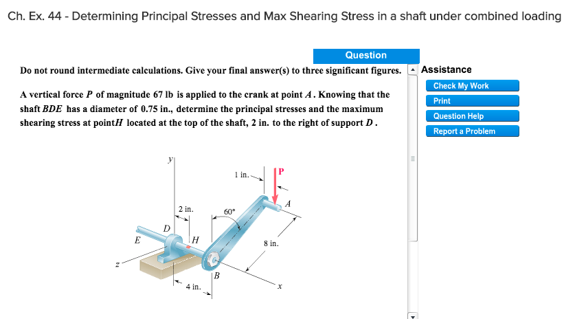 Solved Ch. Ex. 44 Determining Principal Stresses and Max | Chegg.com