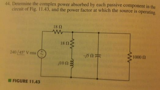 Solved Determine the complex power absorbed by each passive | Chegg.com
