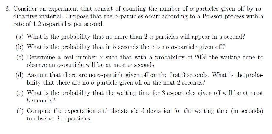 Solved Consider an experiment that consist of counting the | Chegg.com