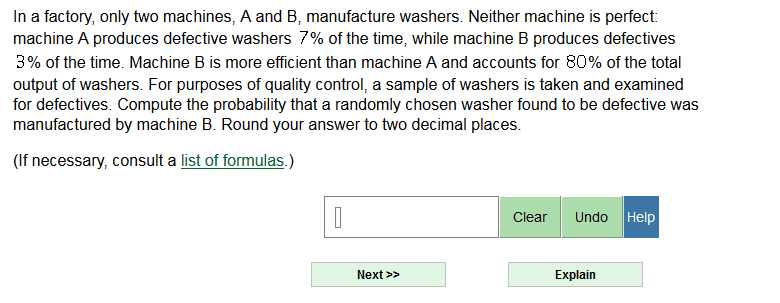 Solved In a factory, only two machines, A and B, manufacture | Chegg.com