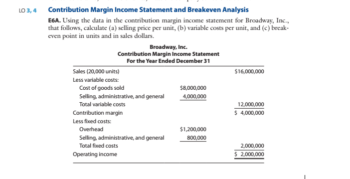 Solved LO3,4 Contribution Margin Income Statement and | Chegg.com