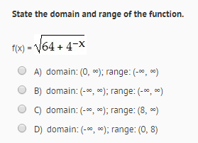 Solved State the domain and range of the function. f(x) = | Chegg.com