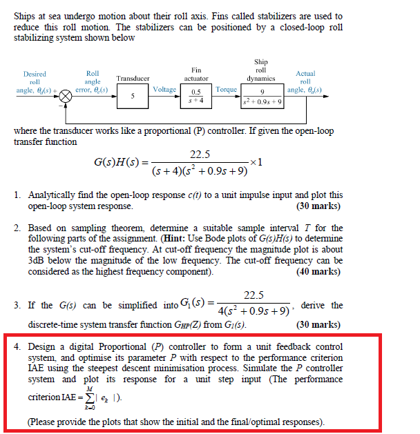 Question 4 only, Design a digital Proportional (P) | Chegg.com