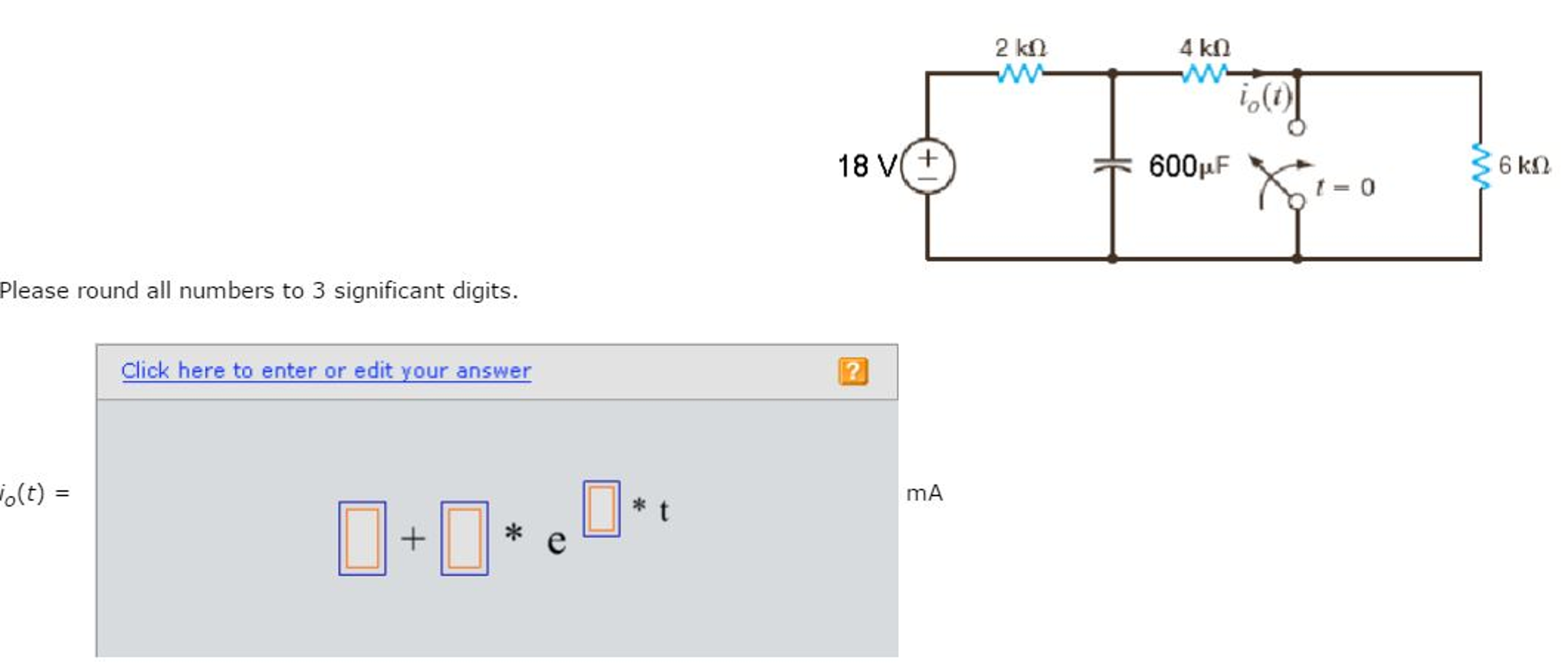 Solved Use the step-by-step technique to find io(t) for t > | Chegg.com