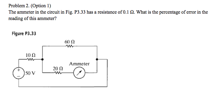 Solved Problem 2. (Option 1) The ammeter in the circuit in | Chegg.com