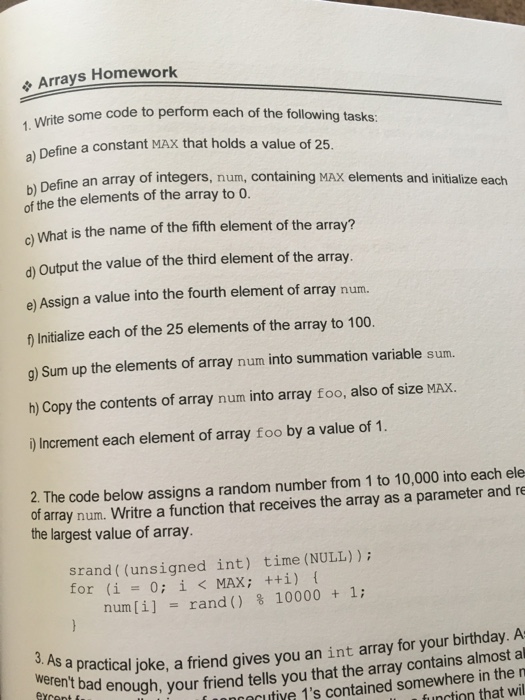 Solved Write some code to perform each of the following | Chegg.com