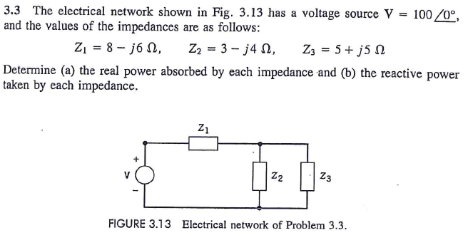 Solved The electrical network shown in Fig. 3.13 has a | Chegg.com