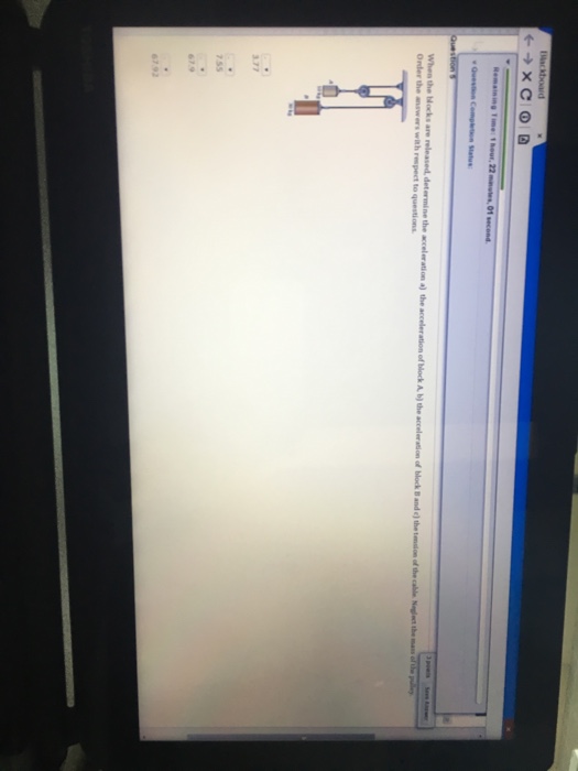 Solved When the blocks are released, determine the | Chegg.com