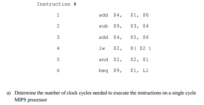 Solved c)If the sequence of instructions will be run on a | Chegg.com
