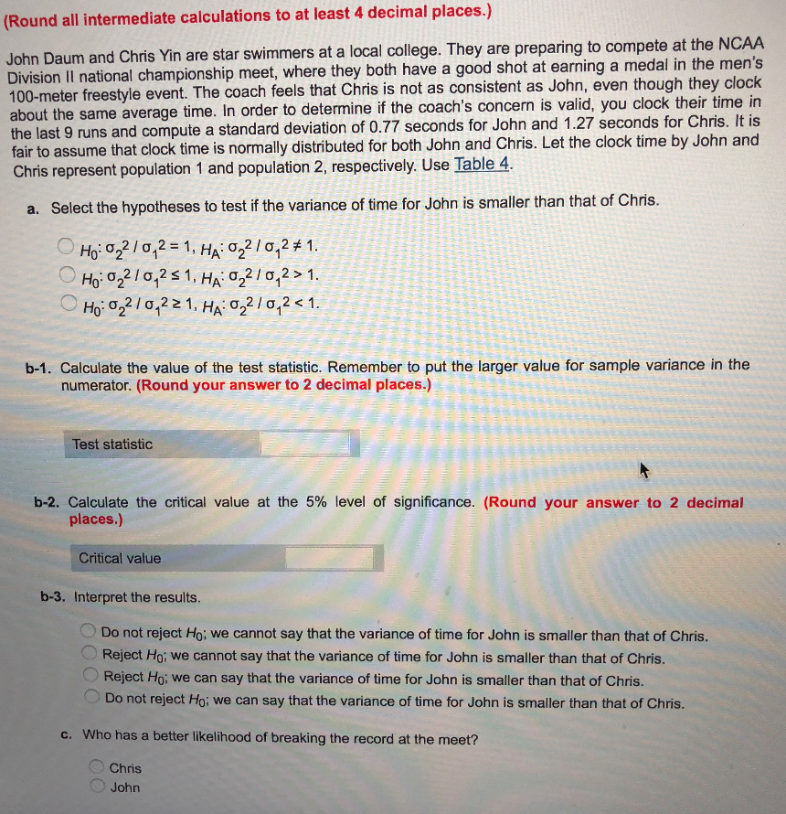 Solved (Round all intermediate calculations to at least 4 | Chegg.com