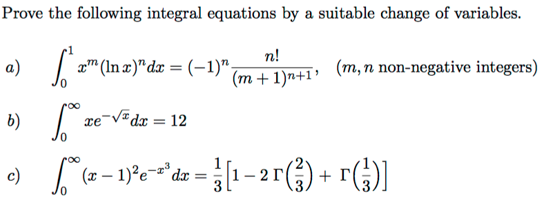 Solved Prove the following integral equations by a suitable | Chegg.com