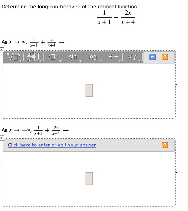 Solved Determine the long-run behavior of the rational | Chegg.com