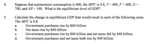 Solved Suppose that autonomous consumption is 600, the MPC | Chegg.com