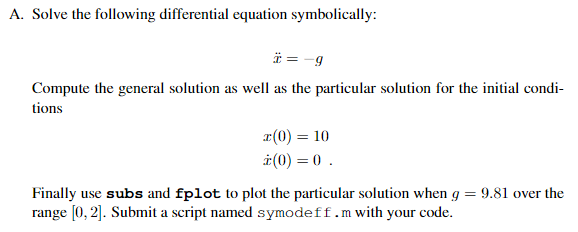 Solved A. Solve the following differential equation | Chegg.com