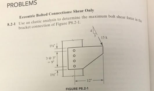 Solved PROBLEMS Eccentric Bolted Connections: Shear Only Use | Chegg.com