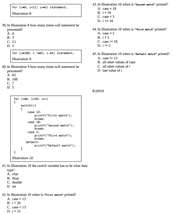 Solved 43. In Ilustration 10 when is "Second match" printed? | Chegg.com