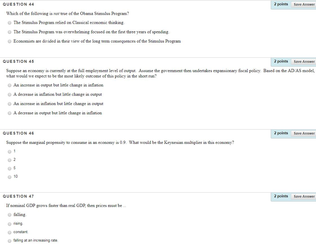 Solved QUESTION 44 2 points Save Answer Which of the | Chegg.com