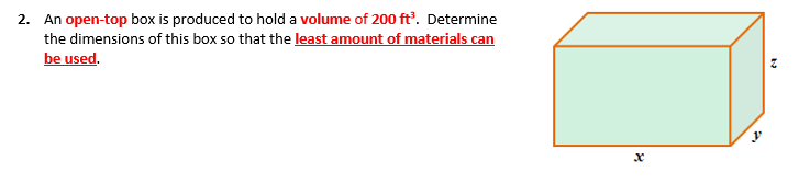 Solved An open-top box is produced to hold a volume of 200 | Chegg.com