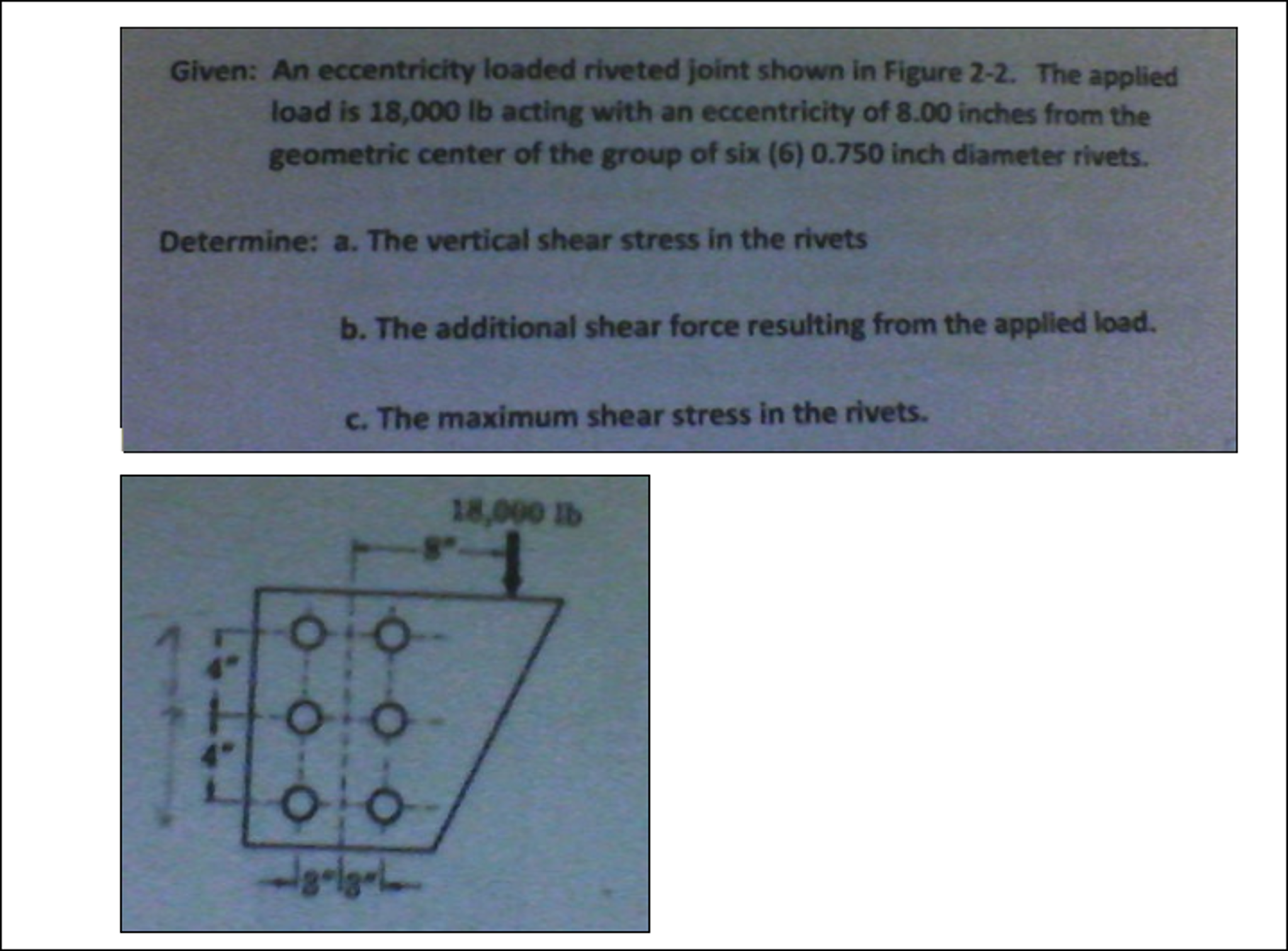 Solved An eccentricity loaded riveted joint shown in Figure | Chegg.com