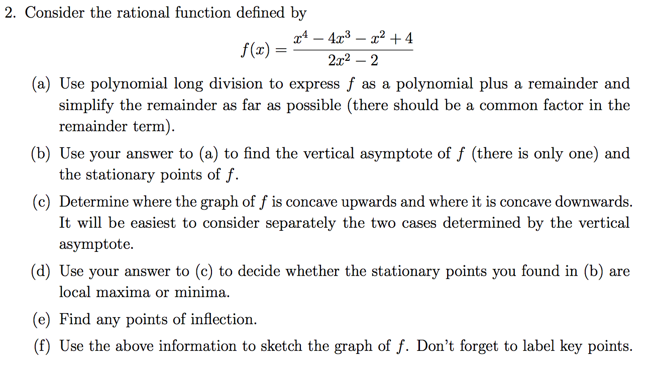 Solved Consider the rational function defined by f(x) = x^4 | Chegg.com