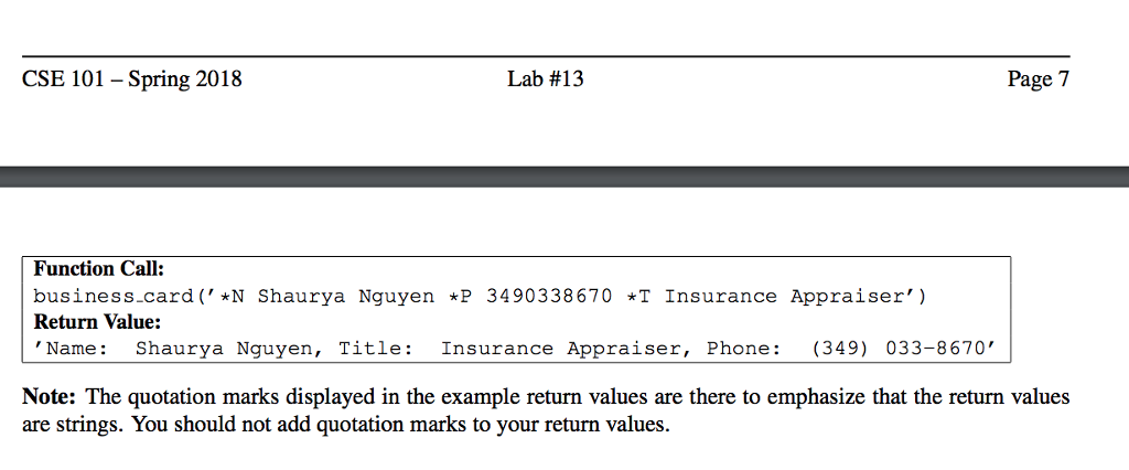 Solved Part III: Create a Business Card (20 points) Write a | Chegg.com