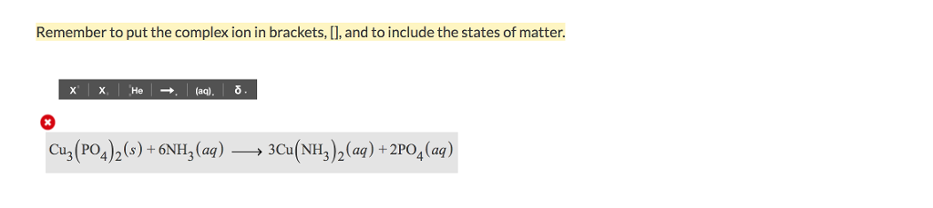 Solved The copper(II) ion reacts with phosphate ion to form | Chegg.com