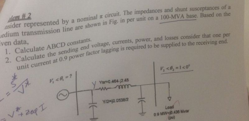 Solved Consider Represented By A Nominal Pi Circuit The