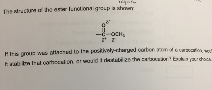 Solved The structure of the ester functional group is shown: | Chegg.com
