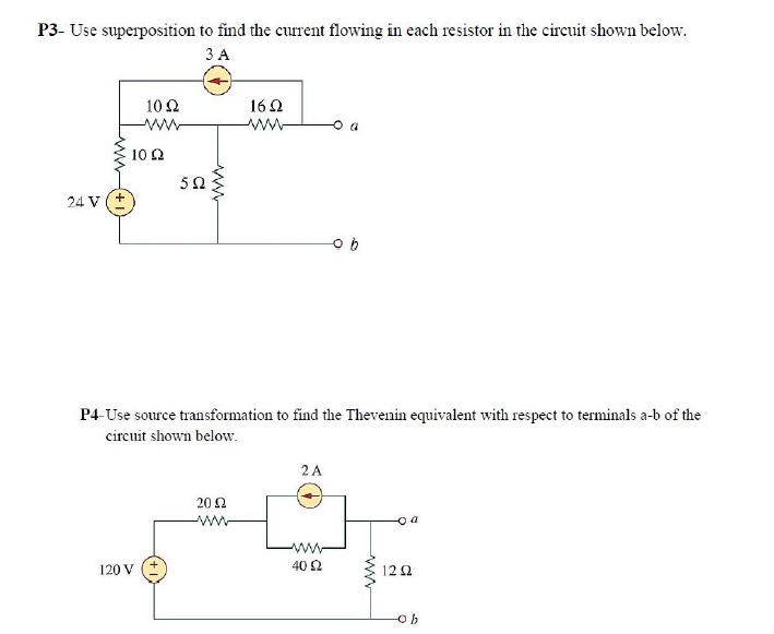 Solved Use superposition to find the current flowing in each | Chegg.com