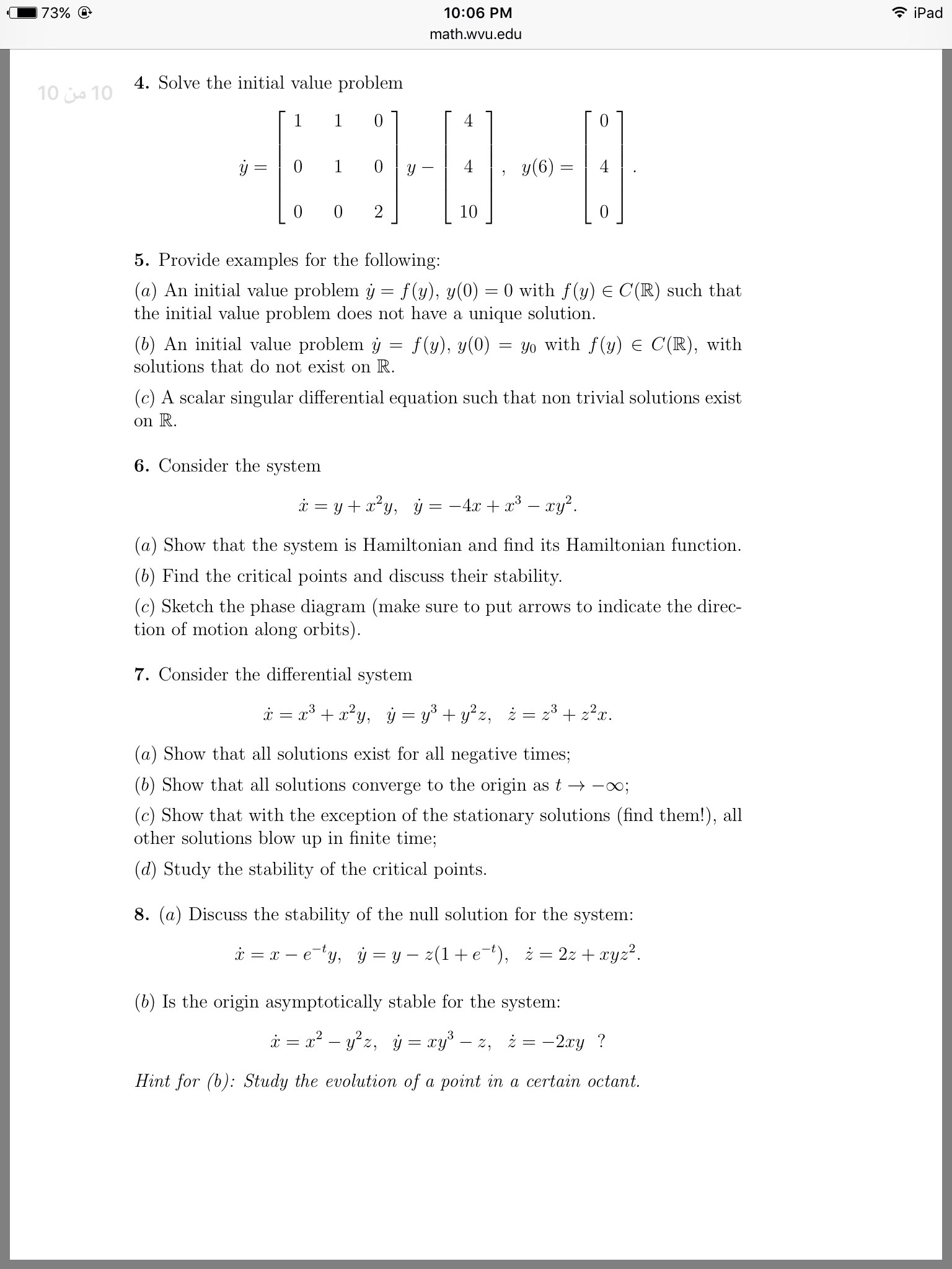 Solved Solve the initial value problem y = [1 0 0 1 1 0 0 0 | Chegg.com