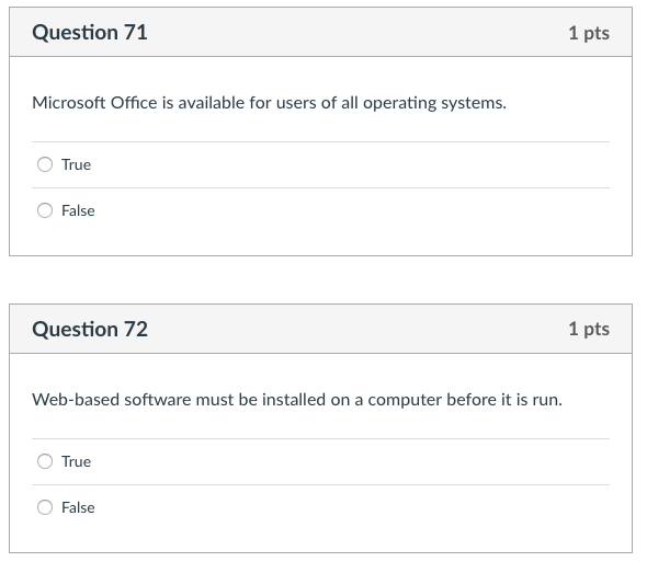 Solved Question 71 1 pts Microsoft Office is available for | Chegg.com