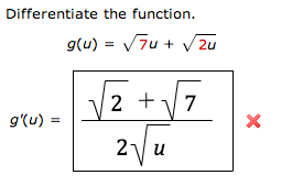 Solved Differentiate the function. | Chegg.com