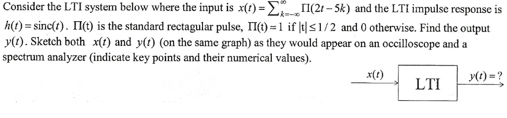 Solved Consider the LTI system below where the input is x | Chegg.com