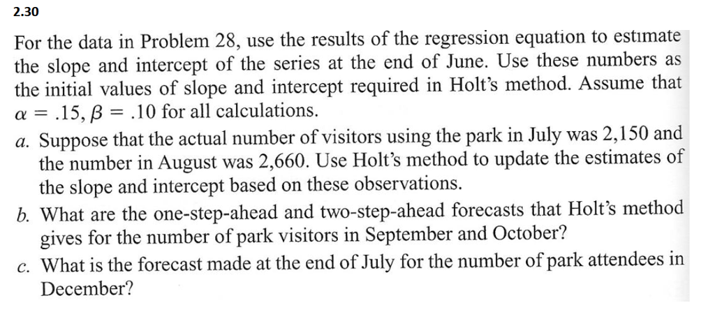 For the data in Problem 28, use the results of the | Chegg.com