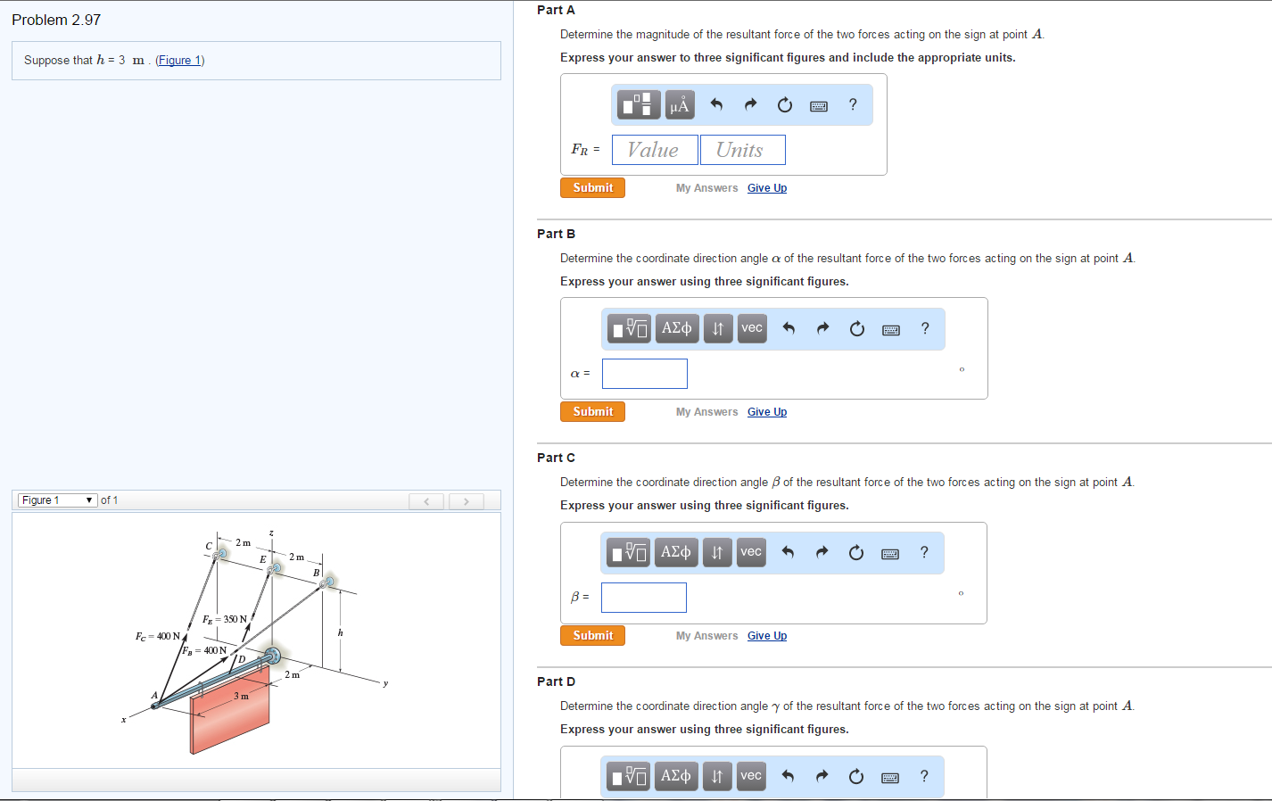 Solved Suppose that h = 3 m. (Figure 1) Part A Determine the | Chegg.com