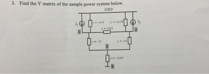 Solved Find the Y matrix of the sample power system below. | Chegg.com