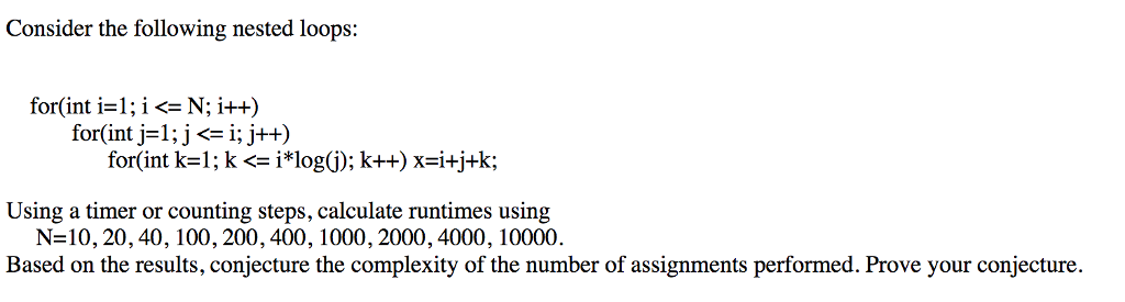 Solved For (int i=l; i
