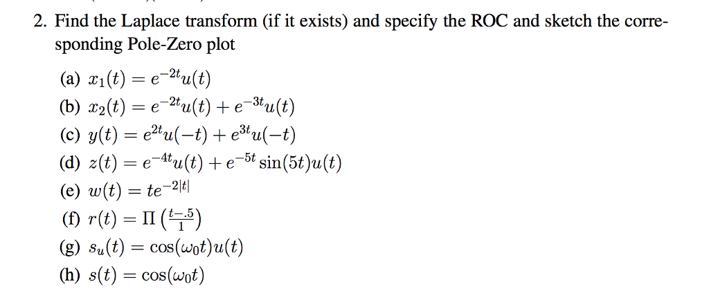 Solved 2. Find the Laplace transform (if it exists) and | Chegg.com
