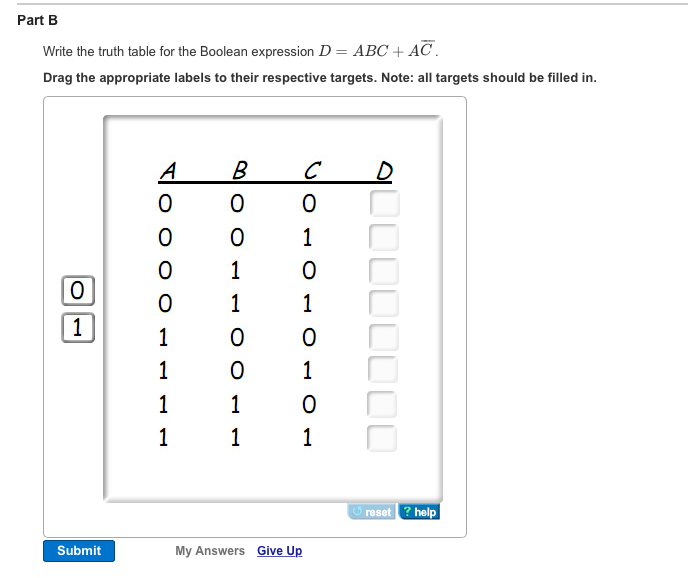 Solved Part B Write the truth table for the Boolean | Chegg.com