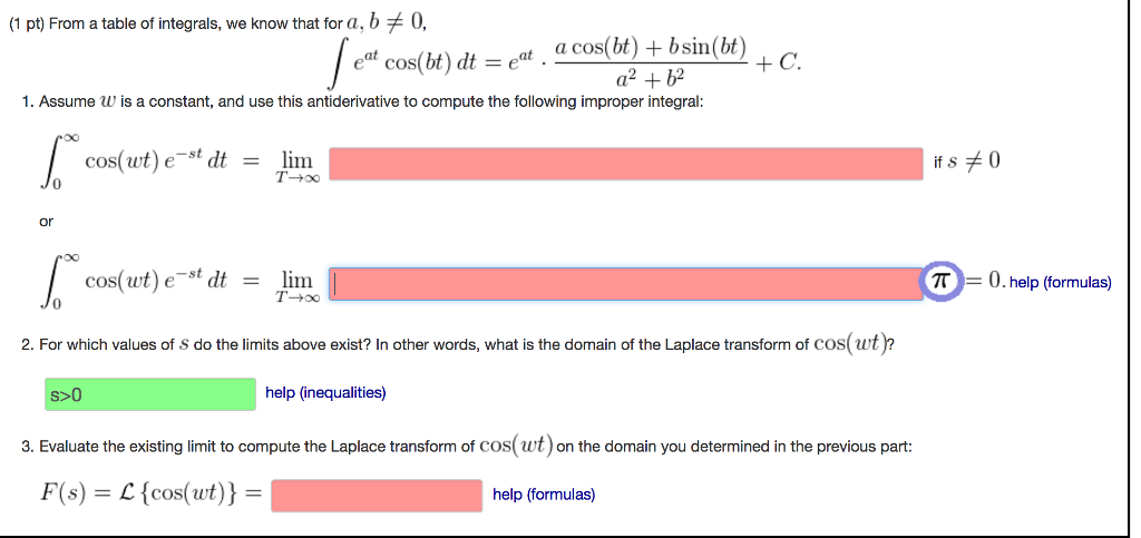 Solved From a table of integrals, we know that for a, b | Chegg.com