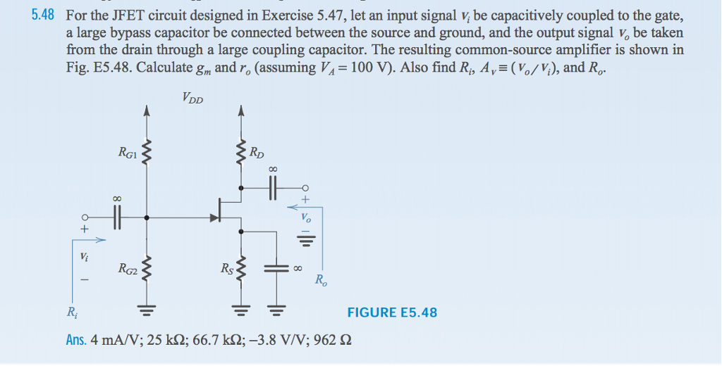 Solved The JFET in the circuit of Fig. E5.47 has V_P = -3 V, | Chegg.com