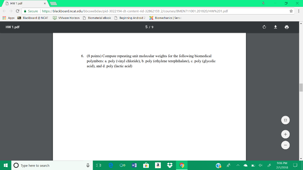 Solved HW 1.pdf 을 Secure https://blackboard.cat.edu/bbcs et | Chegg.com