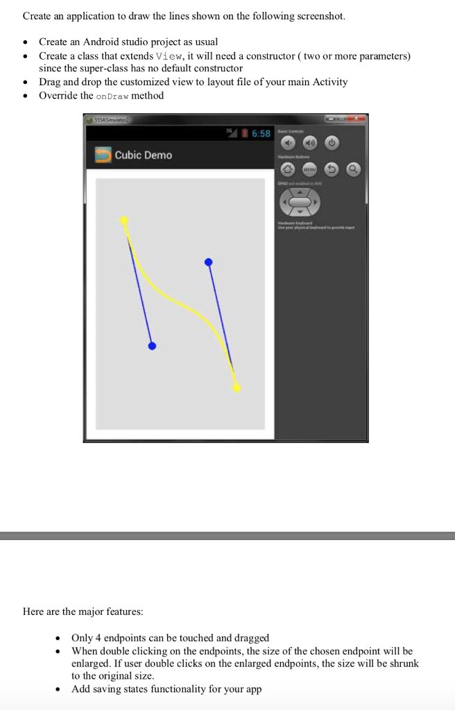 Create an application to draw the lines shown on the | Chegg.com