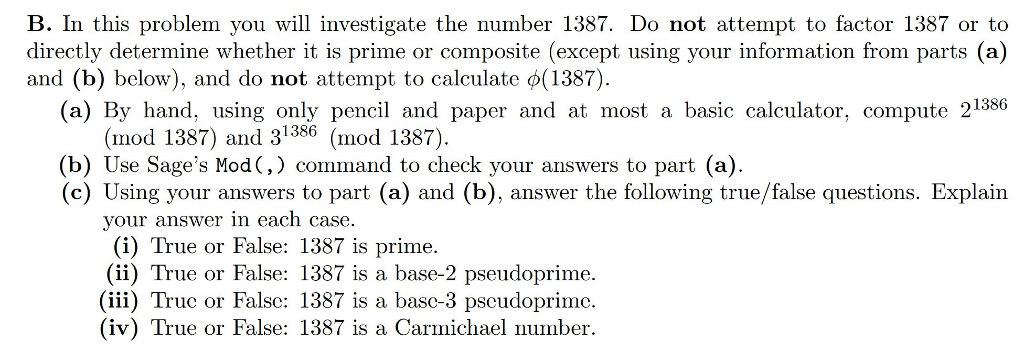 Solved B. In this problem you will investigate the number | Chegg.com