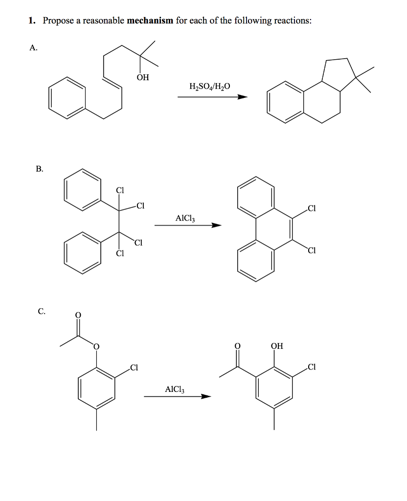 Solved 1. Propose a reasonable mechanism for each of the | Chegg.com