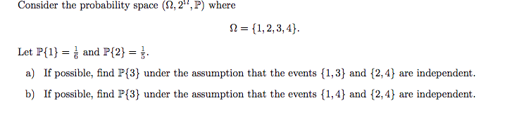 Solved Consider the probability space (Ω,2", P) where {1, 2, | Chegg.com