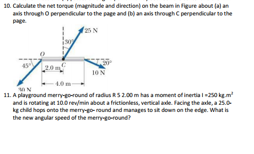 Solved 10. Calculate the net torque (magnitude and | Chegg.com