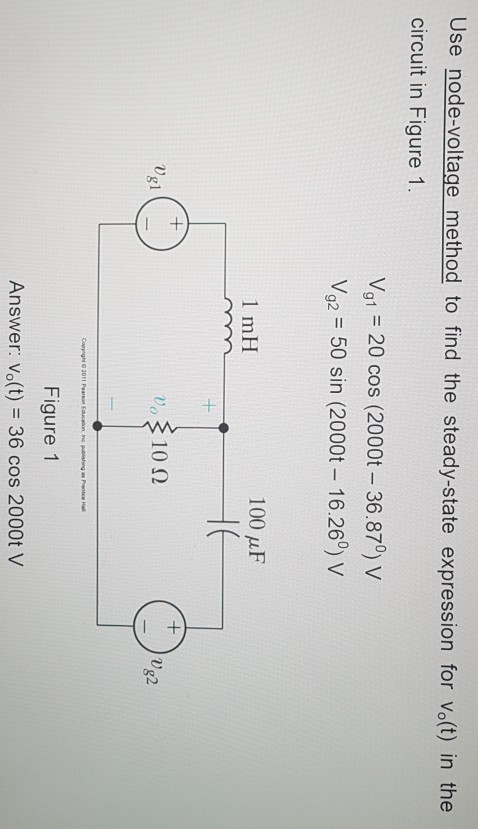 Solved Use node-voltage method to find the steady-state | Chegg.com